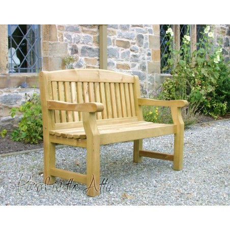 Elda Heavy Duty Solid Wood 4ft Garden Bench Weather proof Green pad